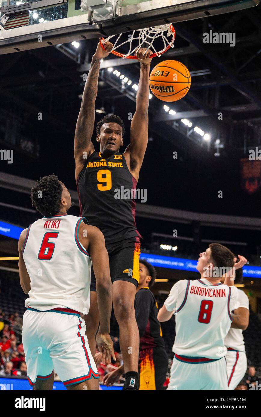 Palm Springs Calif, USA. 28th Nov, 2024. CA U.S.A. Arizona State center Shawn Phillips Jr(9 ...