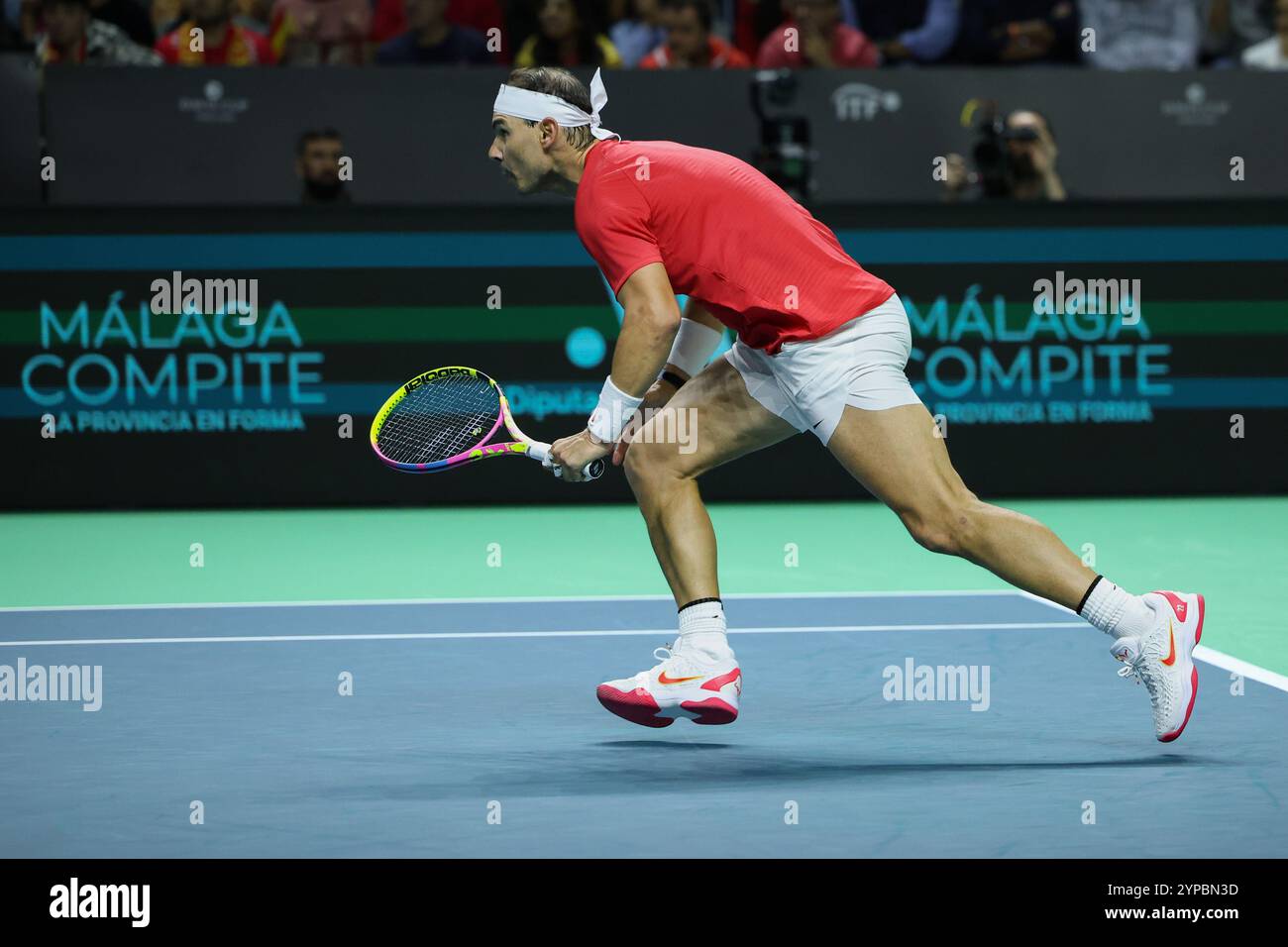 Spanish tennis player Rafael Nadal in action at the Davis Cup Finals ...