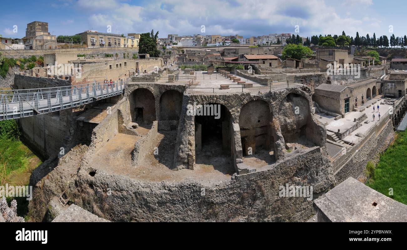 Excavations of Roman town buried by eruption of Mount Vesuvius in 79 AD ...