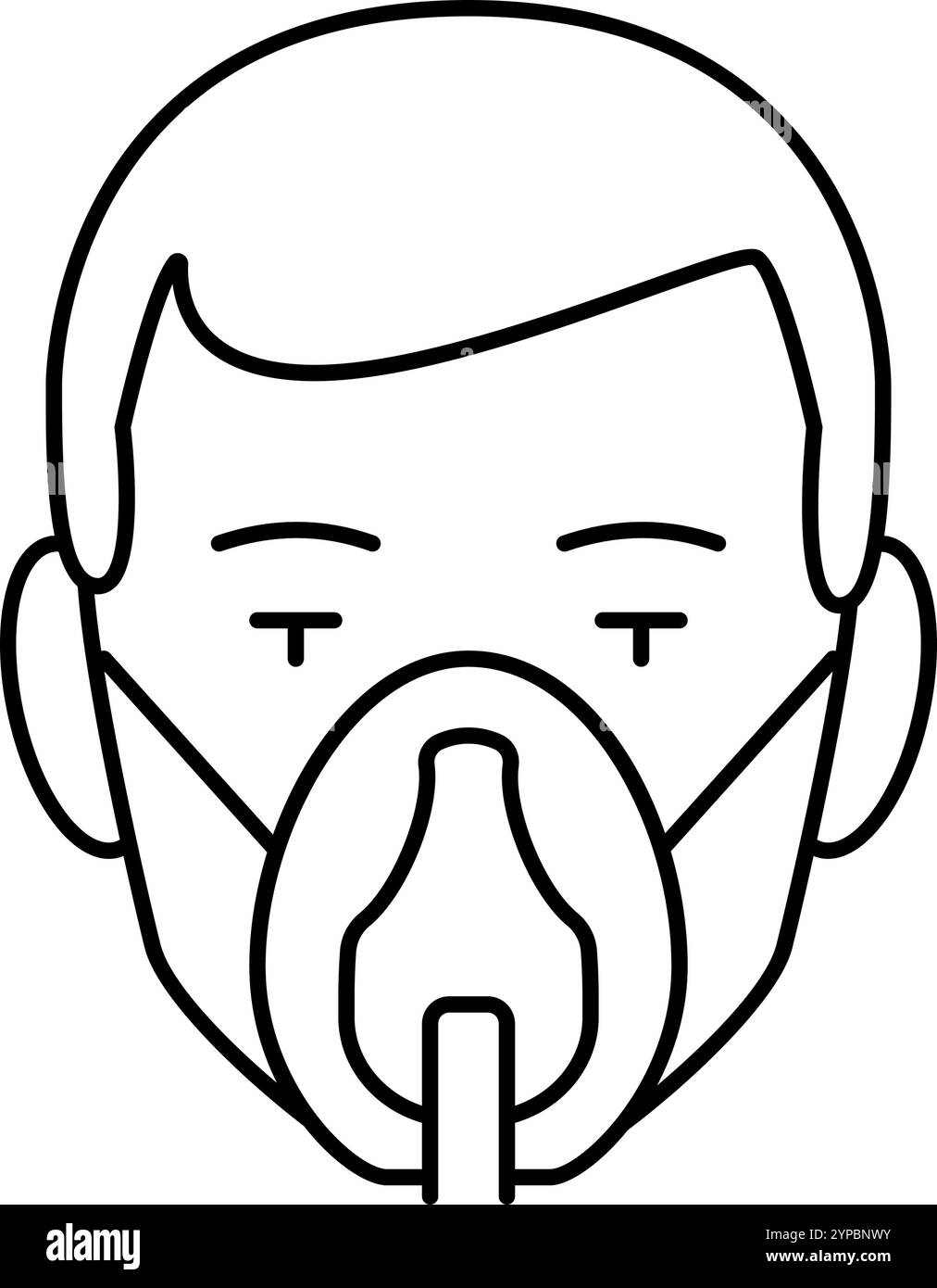 oxygen mask face line icon vector illustration Stock Vector Image & Art ...