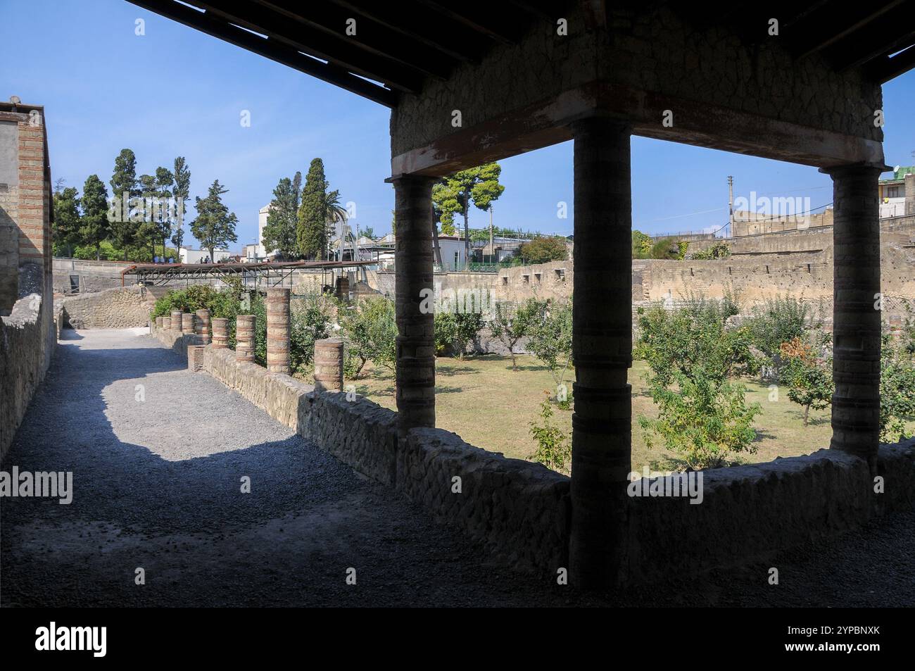 Excavations of Roman town buried by eruption of Mount Vesuvius in 79 AD ...