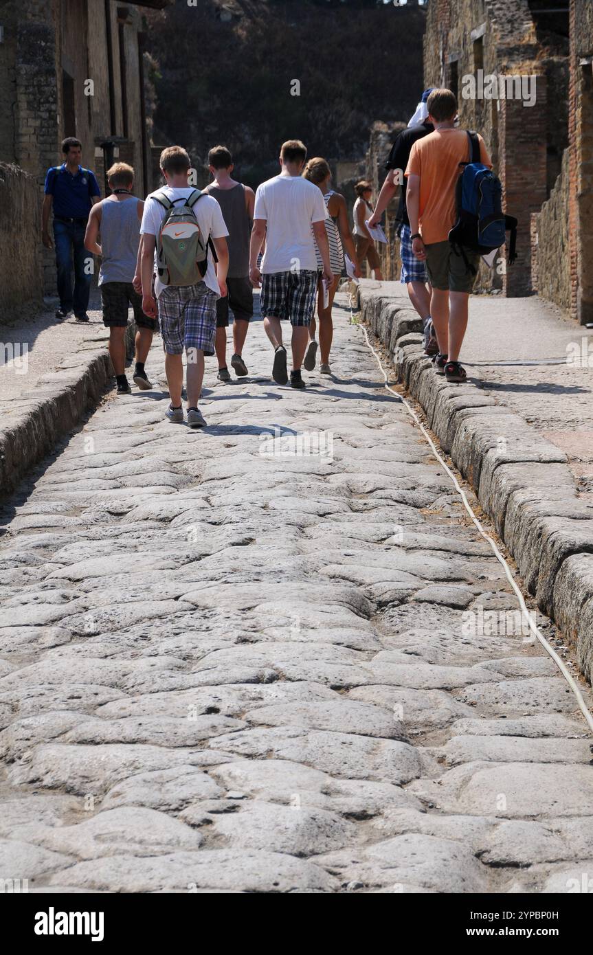 Excavations of Roman town buried by eruption of Mount Vesuvius in 79 AD ...