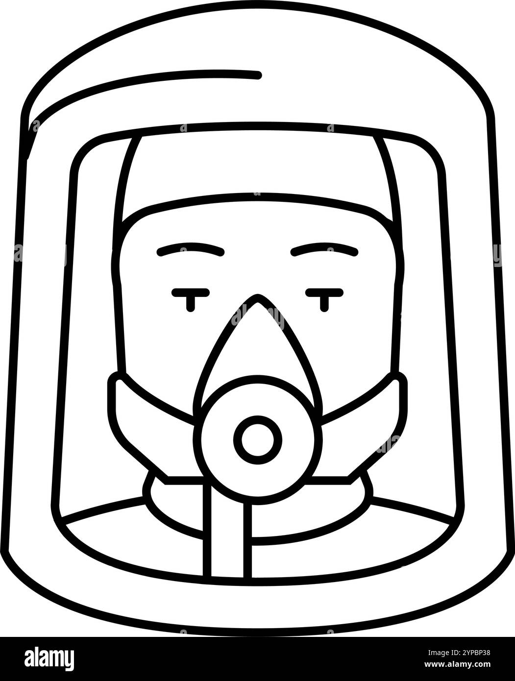 radioactive mask face line icon vector illustration Stock Vector Image ...