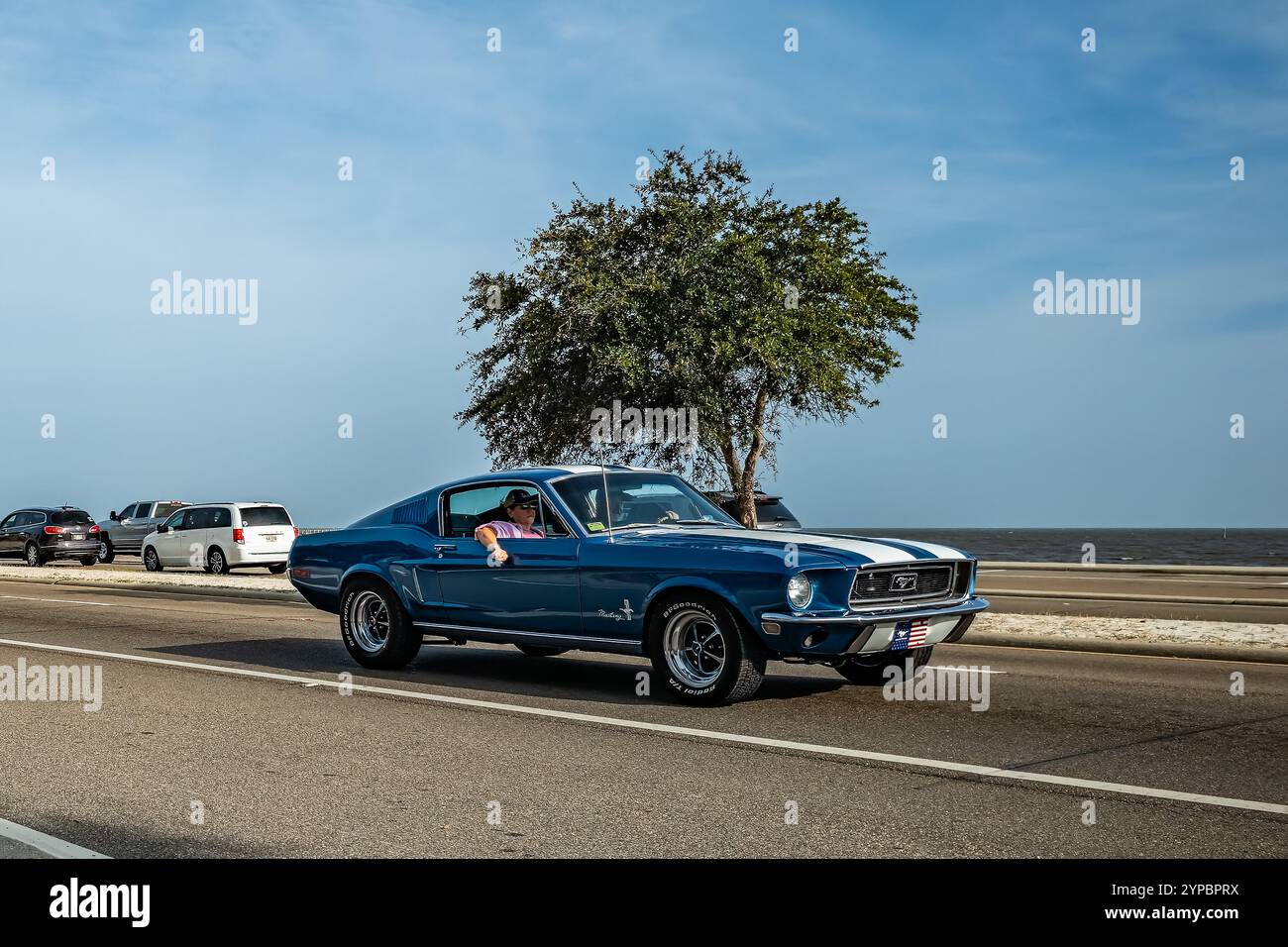 Gulfport, MS - October 04, 2023: Wide angle front corner view of a 1968 ...