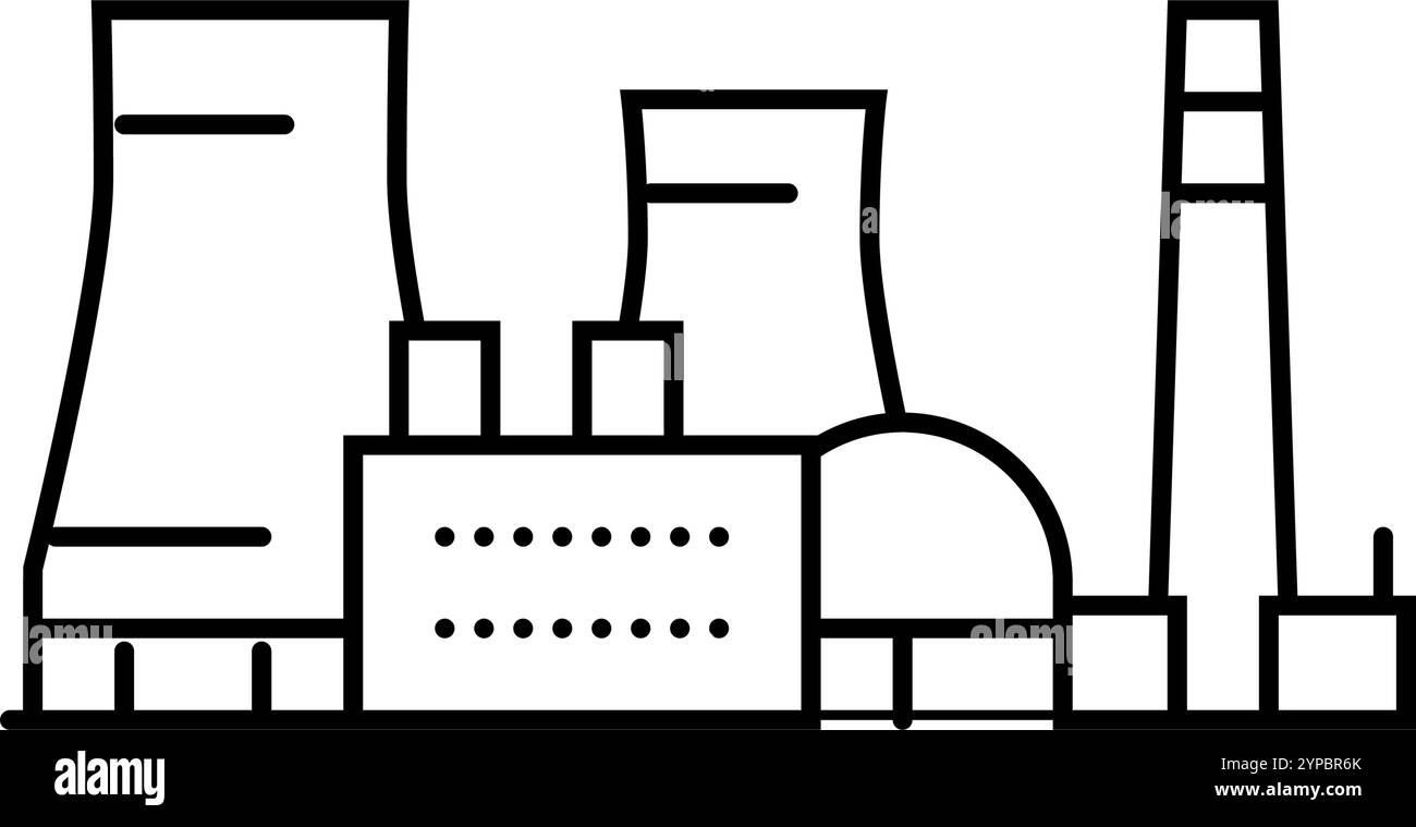 infrastructure nuclear energy line icon vector illustration Stock ...