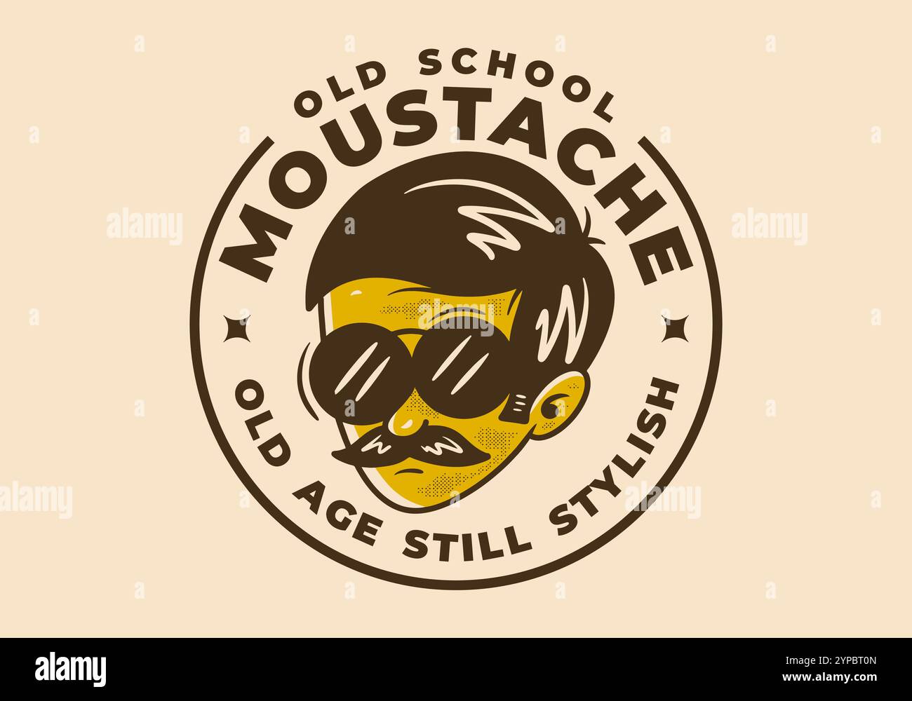 Old School moustache. Man with Moustache illustration design character ...