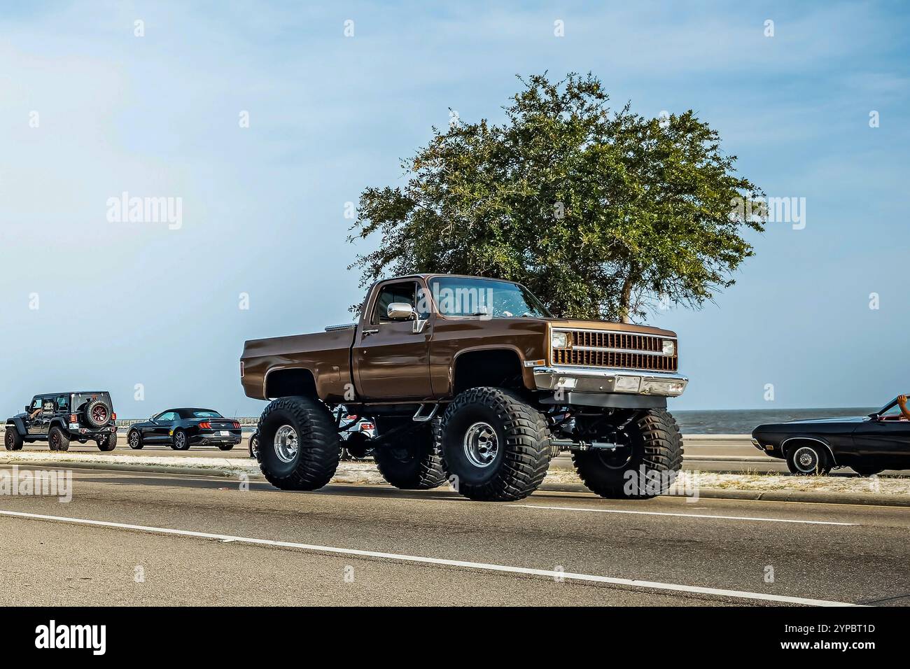 Gulfport, MS - October 04, 2023: Wide angle front corner view of a 1981 Chevrolet C10 Custom ...