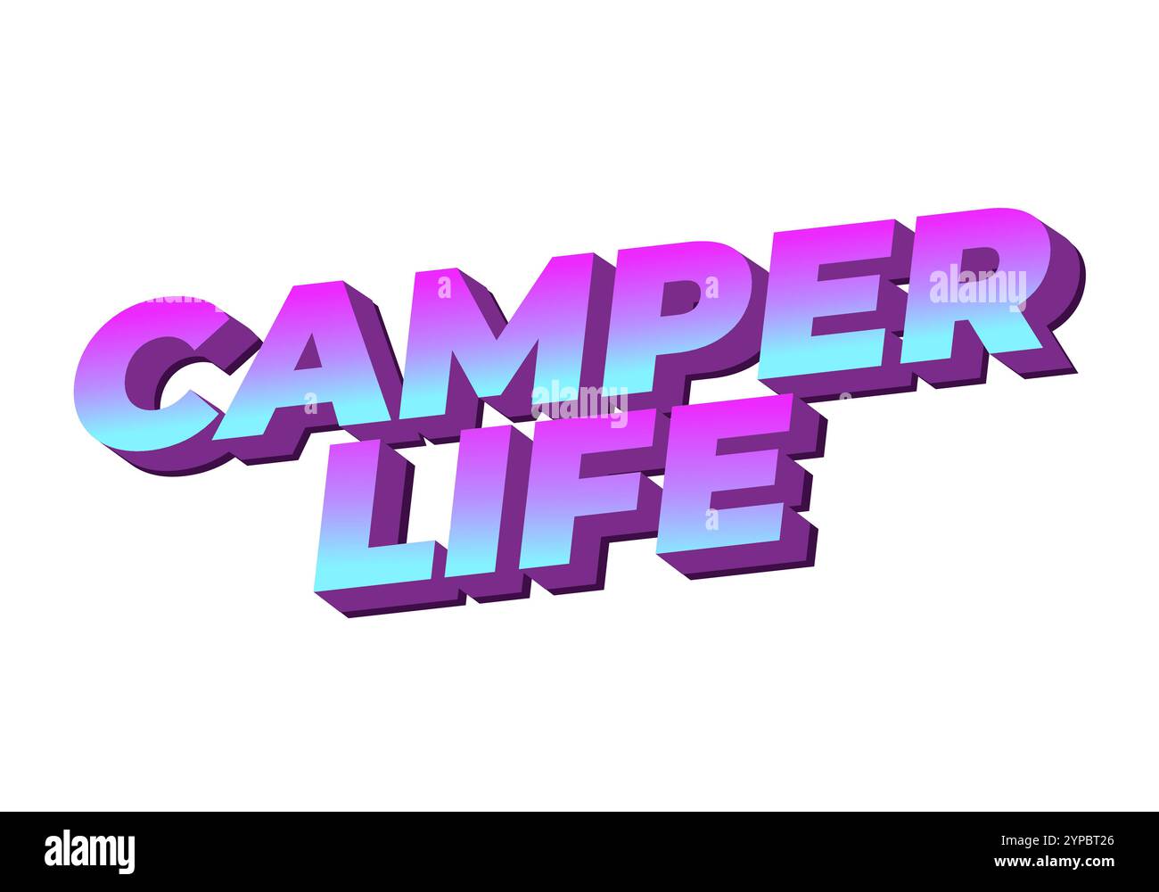 Camper life. Text effect design for social media or digital ads in bold ...