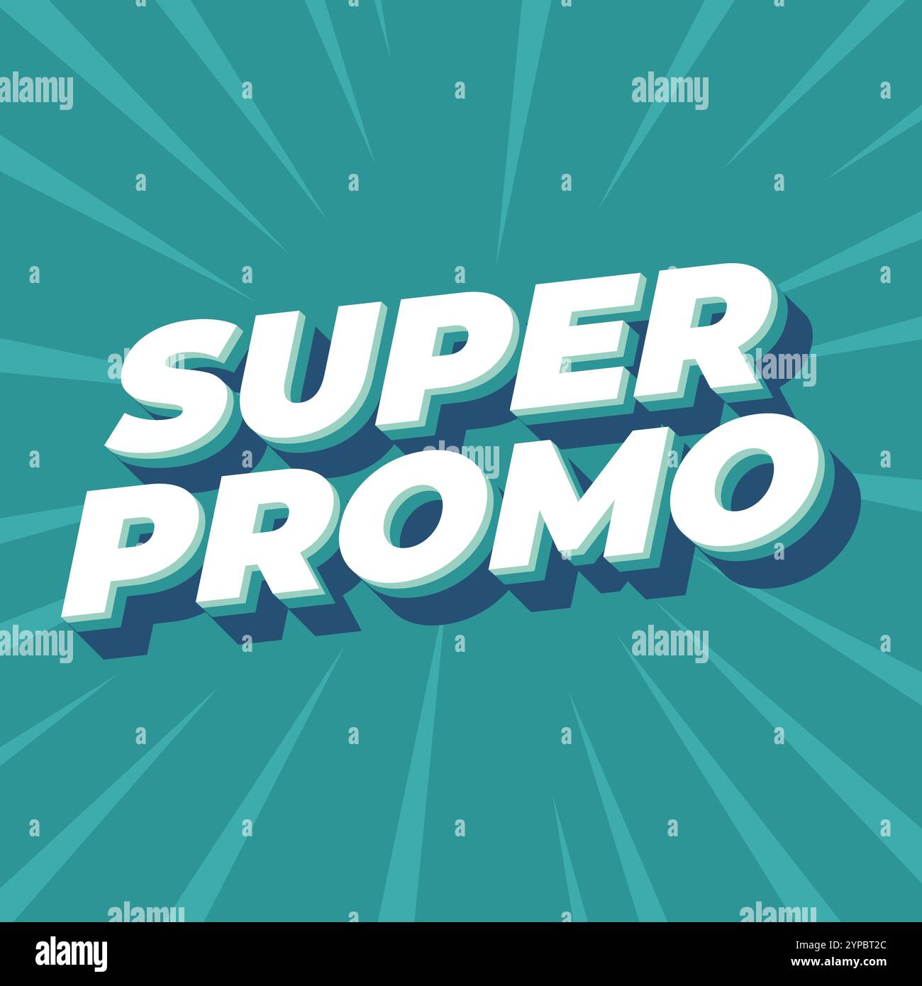 Super promo. Text effect design in square size with bold font and 3D ...