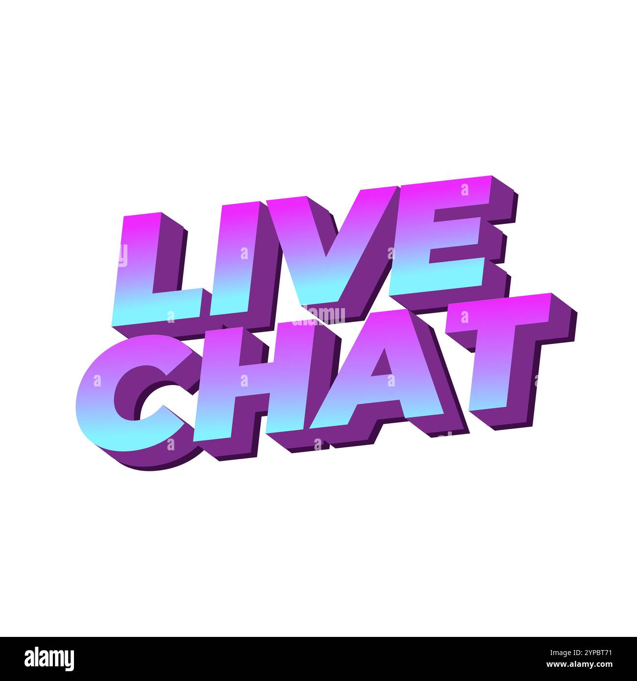 Live chat. Text effect design in bold font and 3D style, for social ...