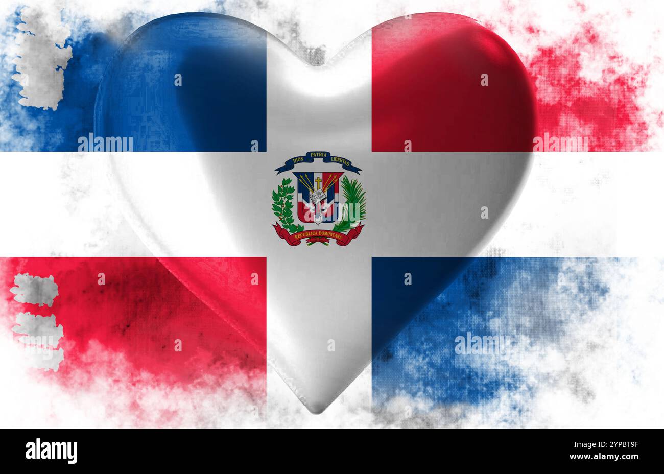 Heart shaped background with Dominican Republic flag Stock Photo - Alamy