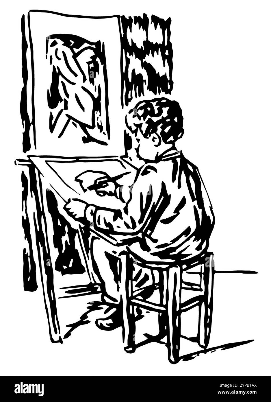 Drawing lesson art lesson Black and White Stock Photos & Images - Alamy