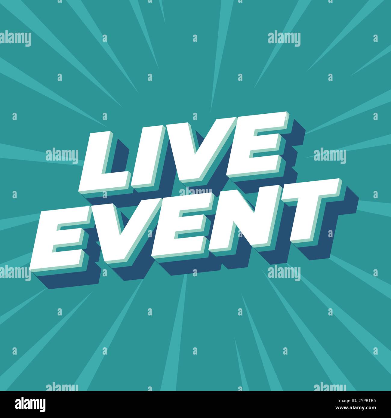 Live event. Text effect design in bold fonts with 3D effect. tosca color Stock Vector Image ...