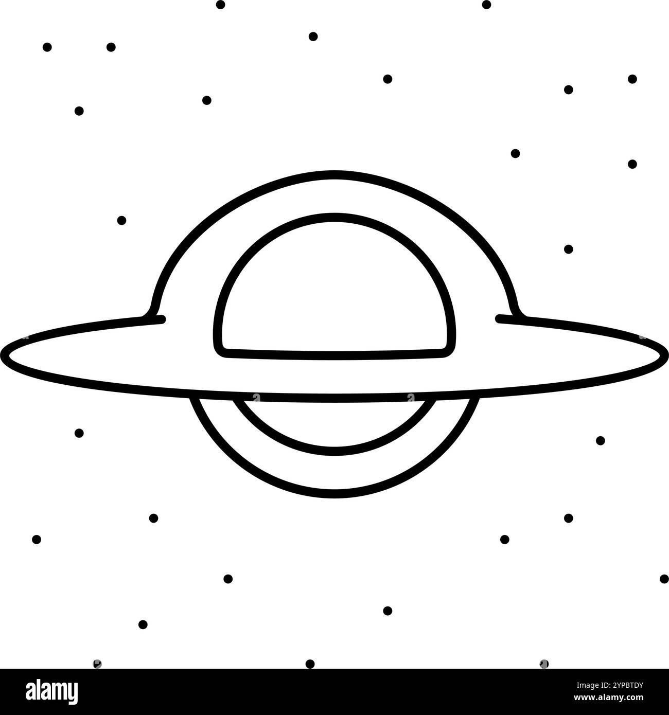 black hole space exploration line icon vector illustration Stock Vector ...