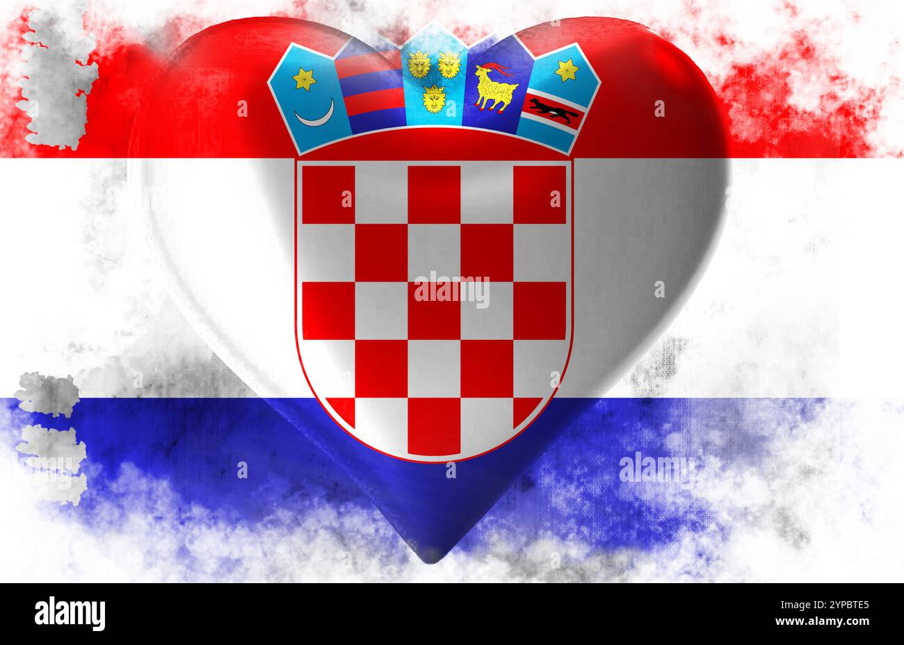 Heart shaped background with Croatia flag Stock Photo - Alamy