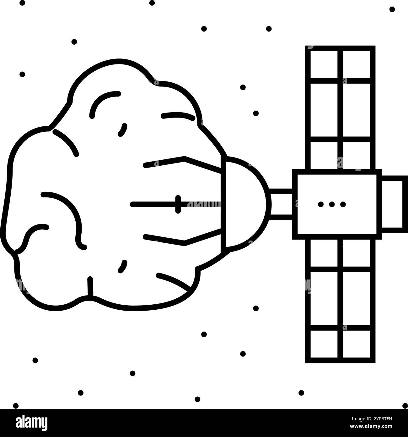 Asteroid Mining Space Exploration Line Icon Vector Illustration Stock Vector Image And Art Alamy