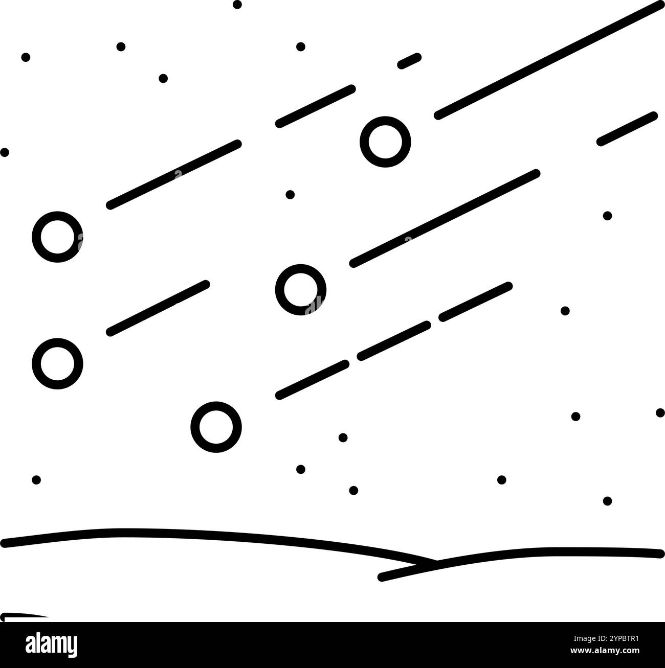 meteor shower space exploration line icon vector illustration Stock ...