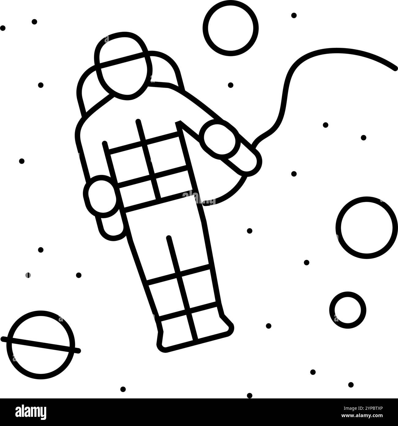 spacewalk space exploration line icon vector illustration Stock Vector ...