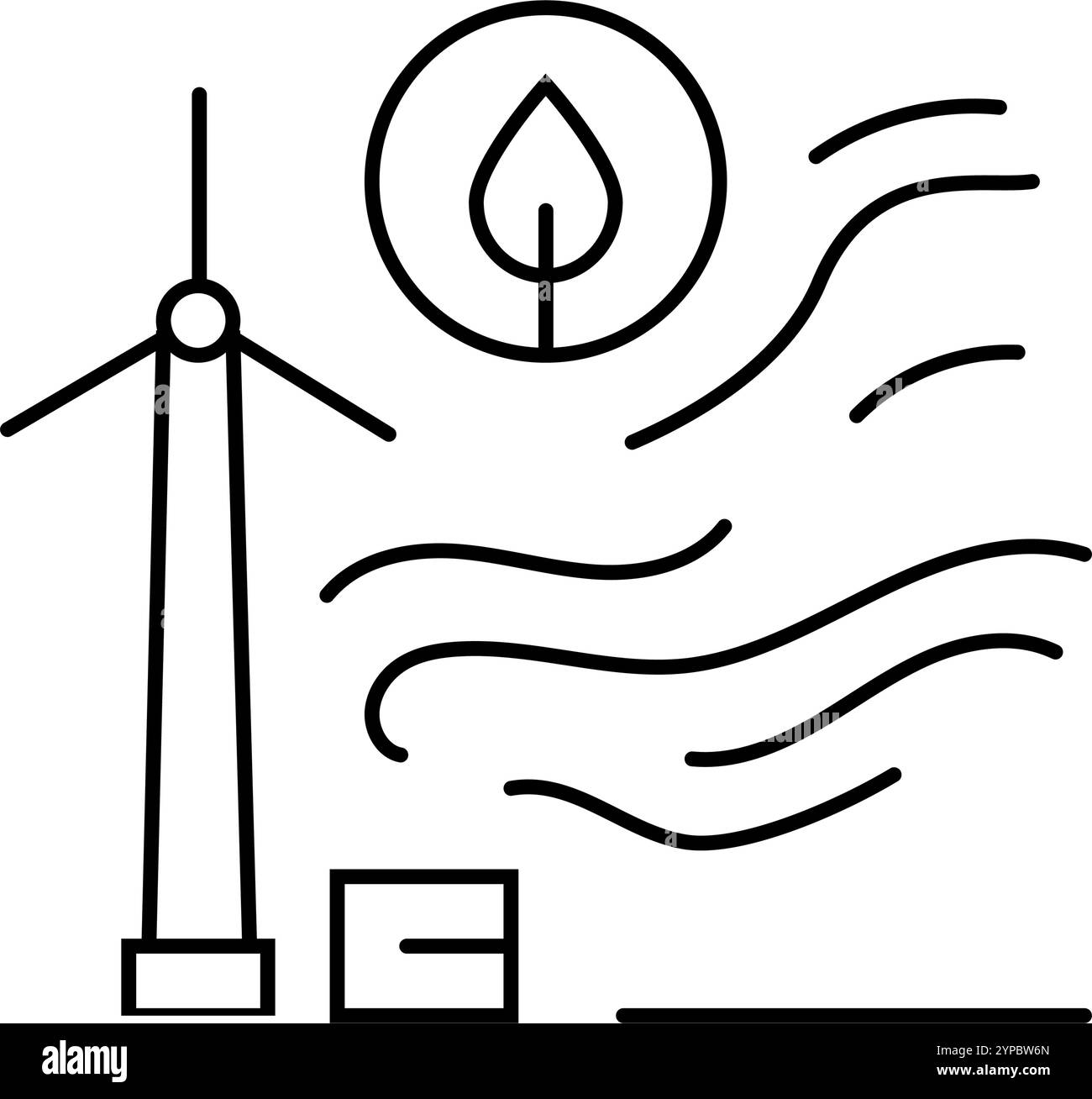 clean wind energy turbine line icon vector illustration Stock Vector ...