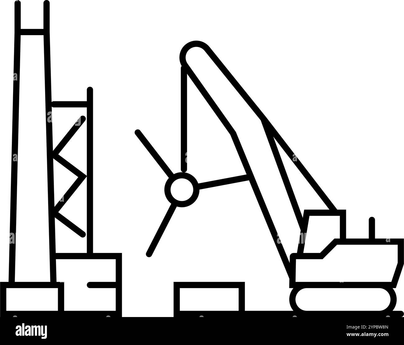 turbine construction wind line icon vector illustration Stock Vector ...