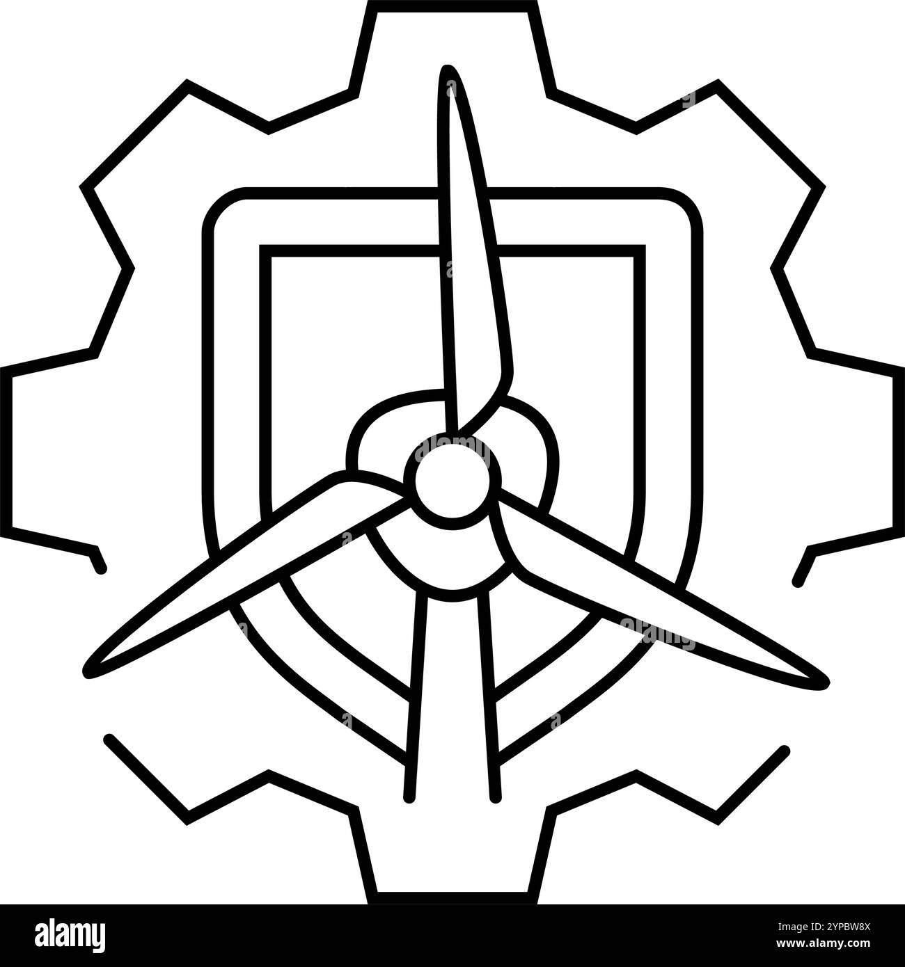 turbine safety wind line icon vector illustration Stock Vector Image ...