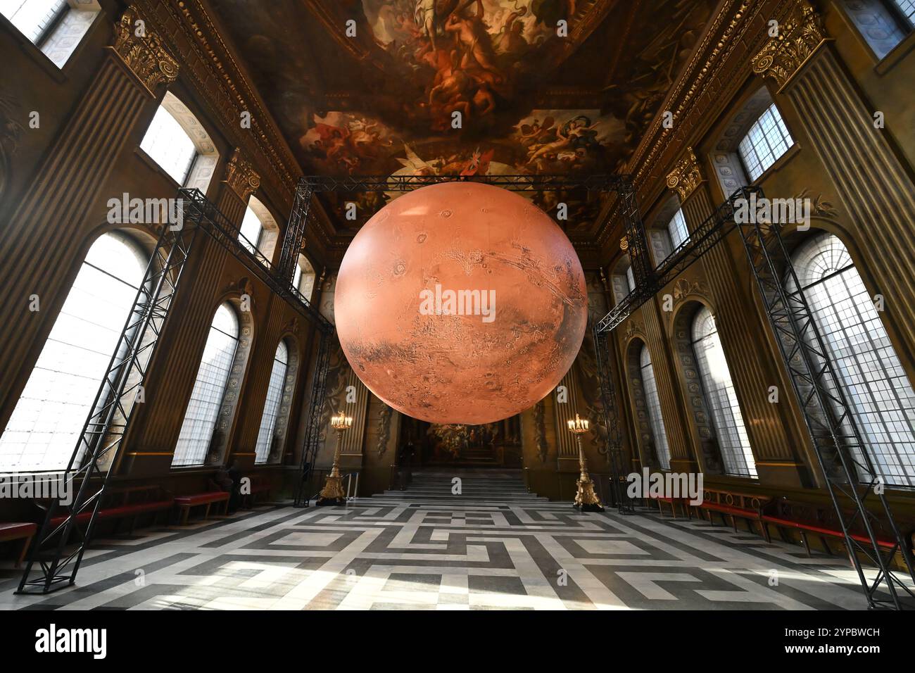 Mars in the Painted Hall by Luke Jerram in the Old Royal Naval College ...