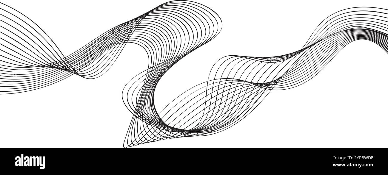 abstract curved lines of fluid motion. Vector illustration Stock Vector ...