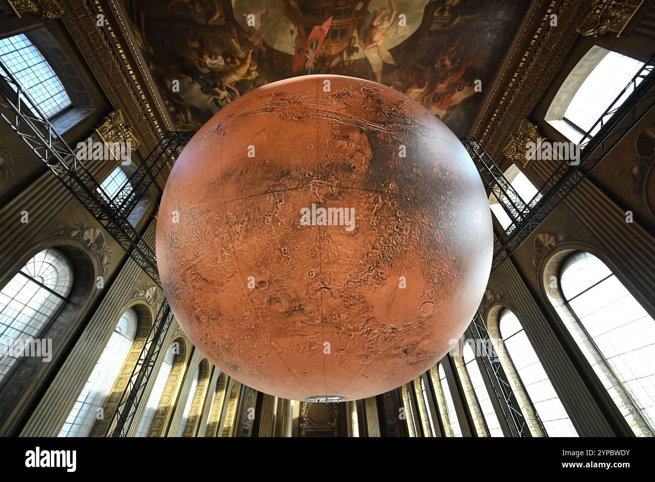 Mars in the Painted Hall by Luke Jerram in the Old Royal Naval College ...