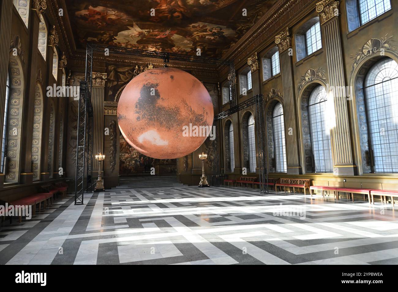 Mars in the Painted Hall by Luke Jerram in the Old Royal Naval College ...