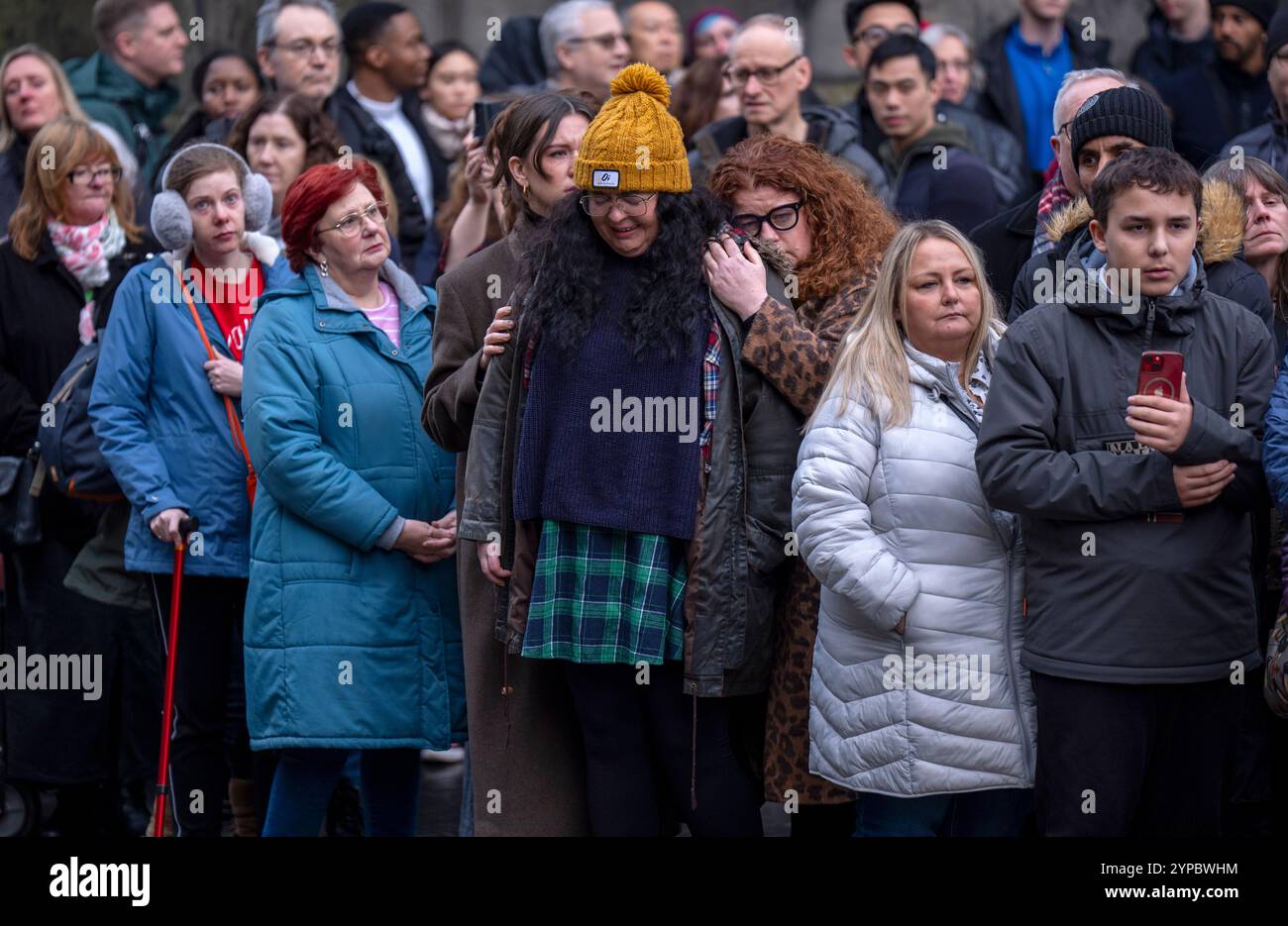 Ashley Storrie, daughter of Scottish comedian Janey Godley watches as ...