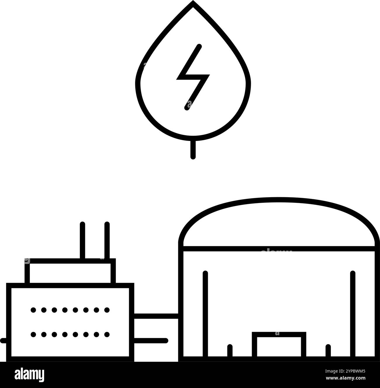 biogas plant biomass line icon vector illustration Stock Vector Image ...