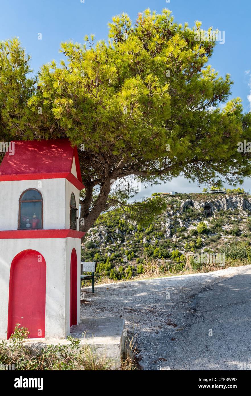 roadside shrine on the Greek island of Zante or Zakynthos, place of ...
