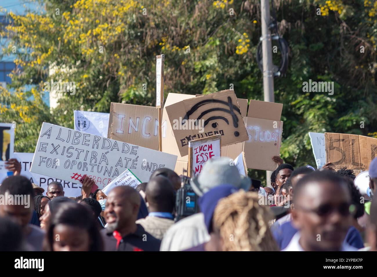 People carrying hand drawn signs in a street with icons for Affordable ...