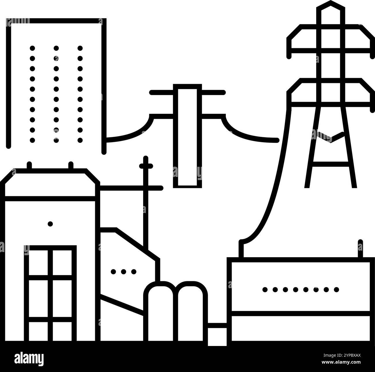 energy plant biomass line icon vector illustration Stock Vector Image ...