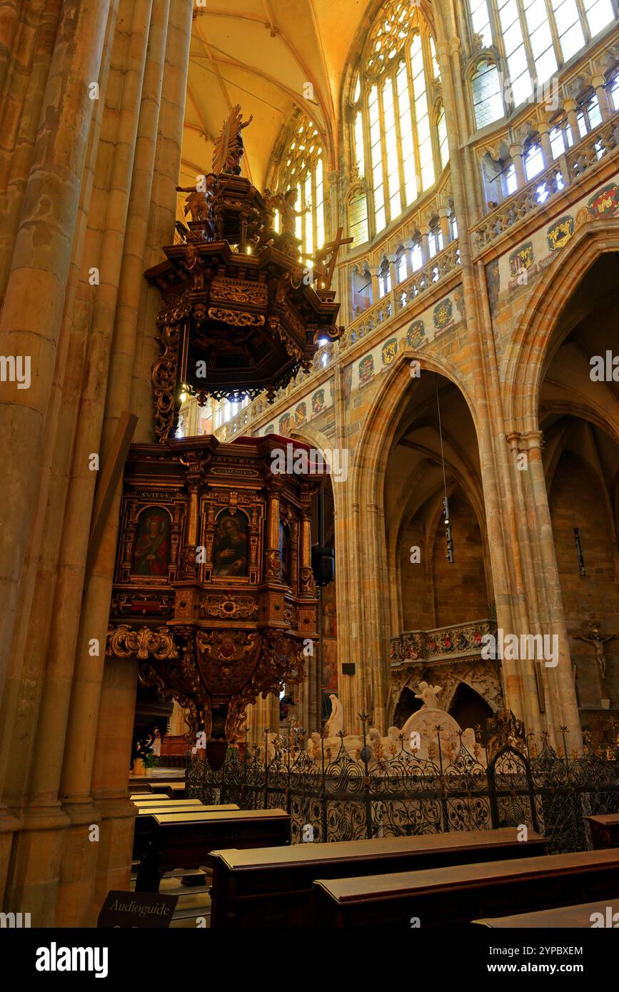 Saint Vitus Cathedral (Katedrala sv. Vita) located in Prague Castle ...