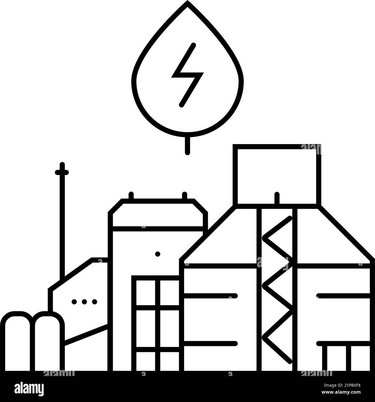 power grid biomass line icon vector illustration Stock Vector Image ...
