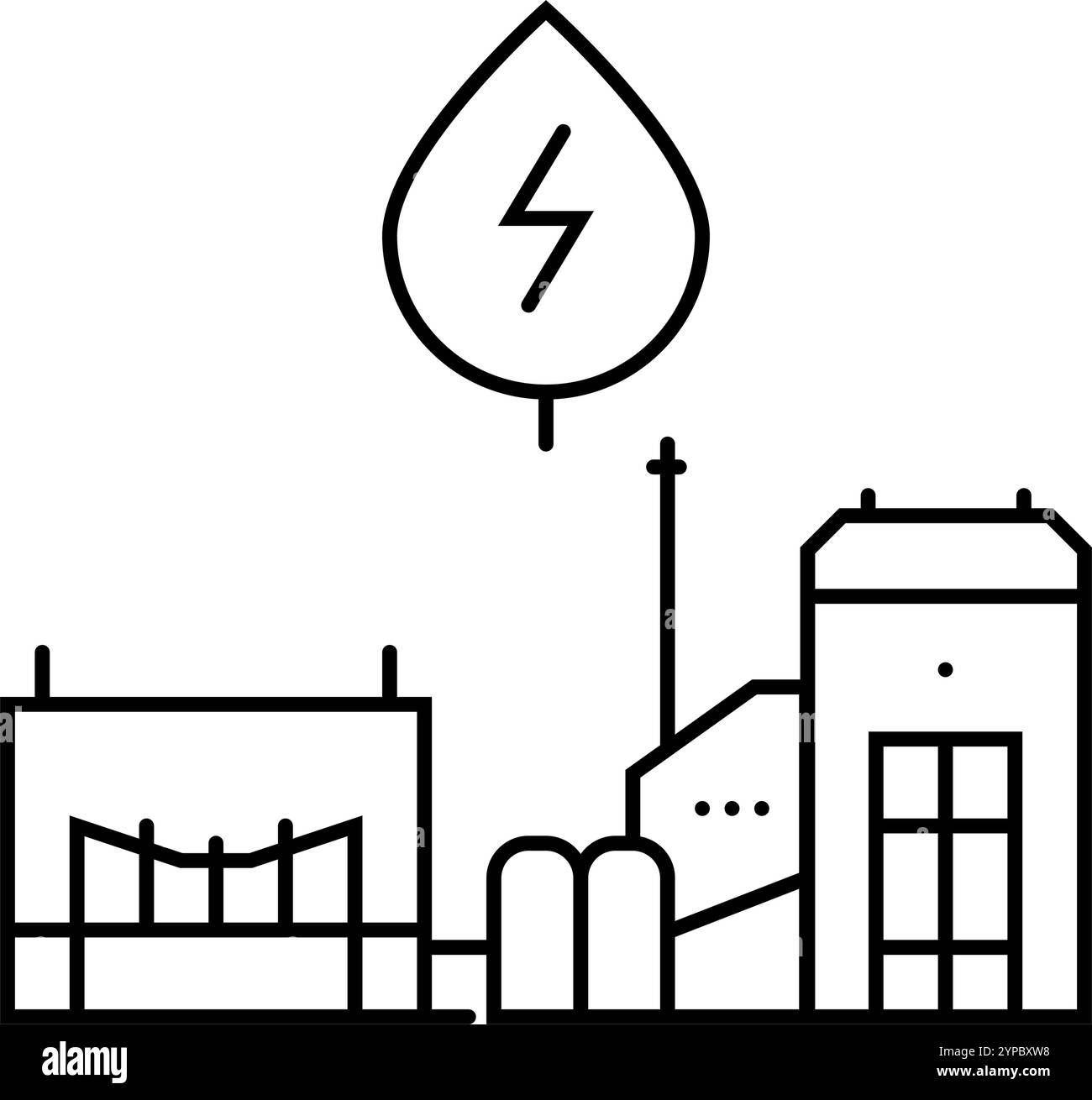 heating system biomass line icon vector illustration Stock Vector Image ...