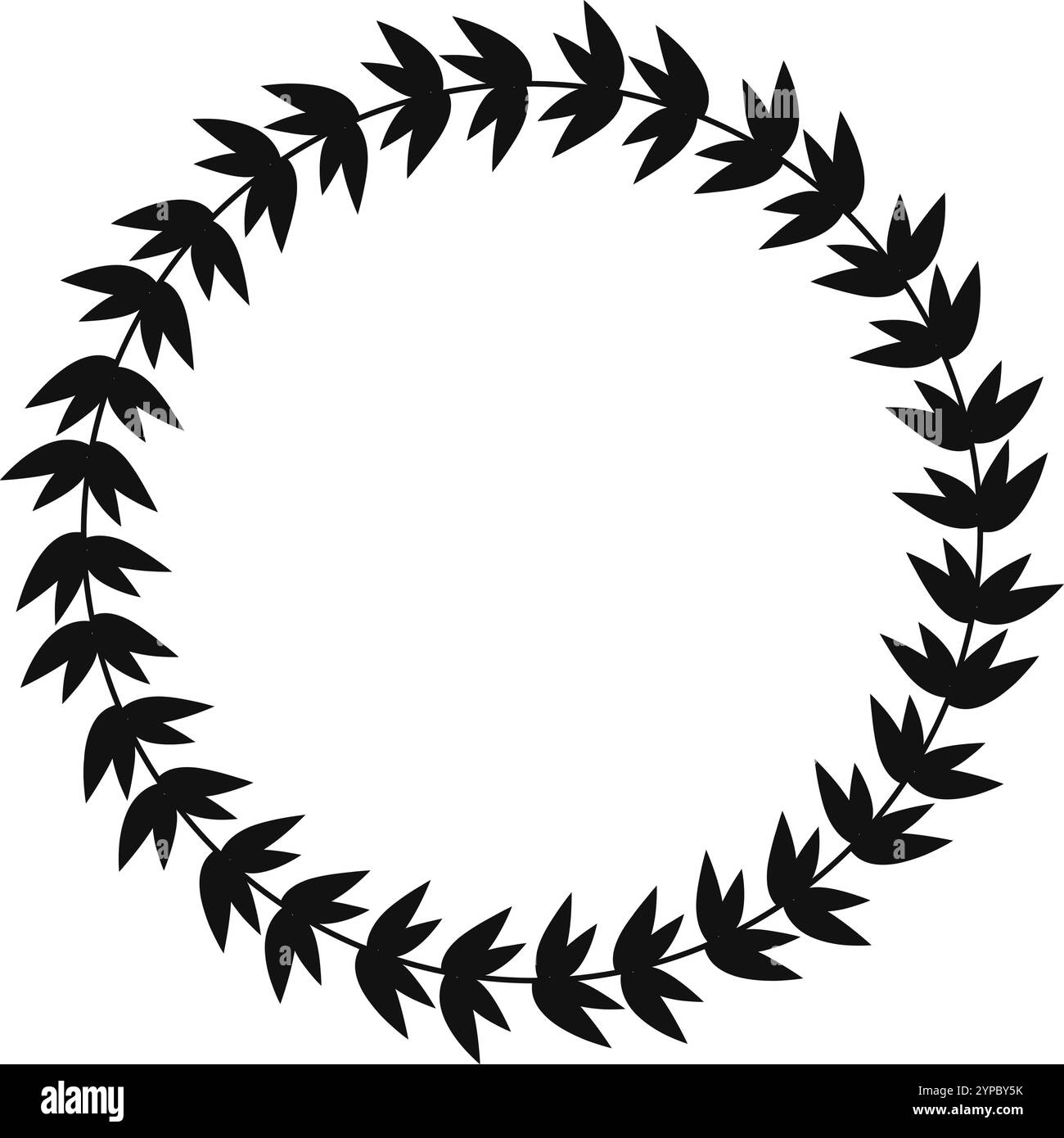 Stylized laurel wreath creating a perfect circle, symbolizing victory ...