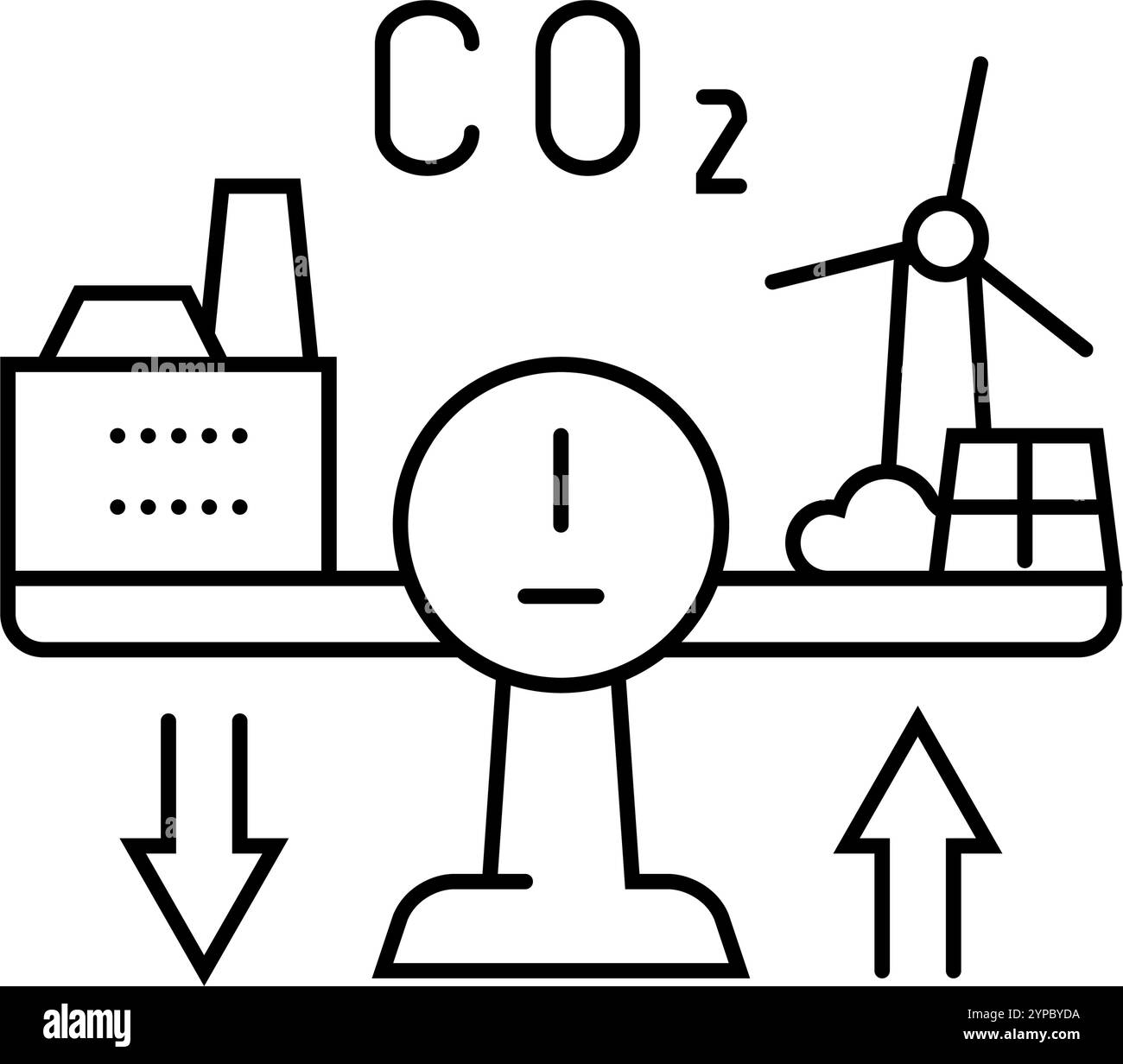 offset carbon line icon vector illustration Stock Vector Image & Art ...