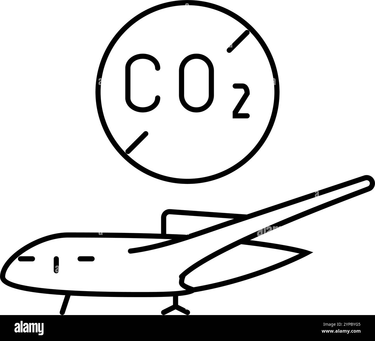 emission free plant carbon line icon vector illustration Stock Vector ...