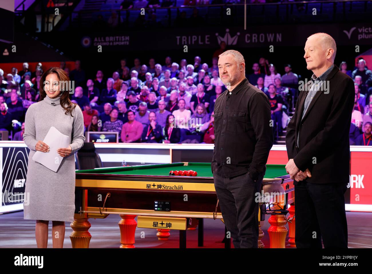 Television presenter Seema Jaswal (left) with Steven Hendry MBE (centre ...