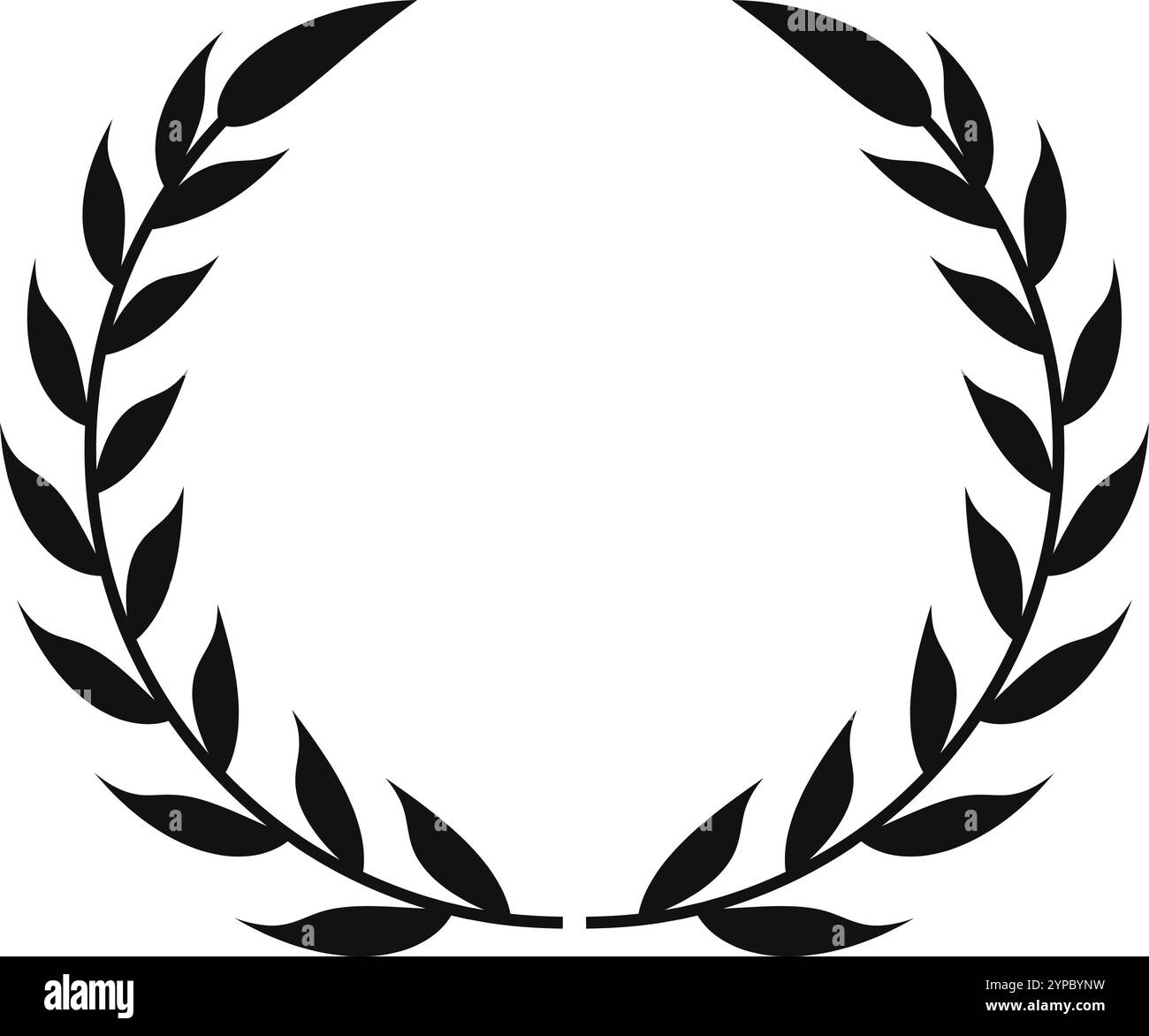 Circular laurel wreath forming a perfect circle, creating a symbol of ...