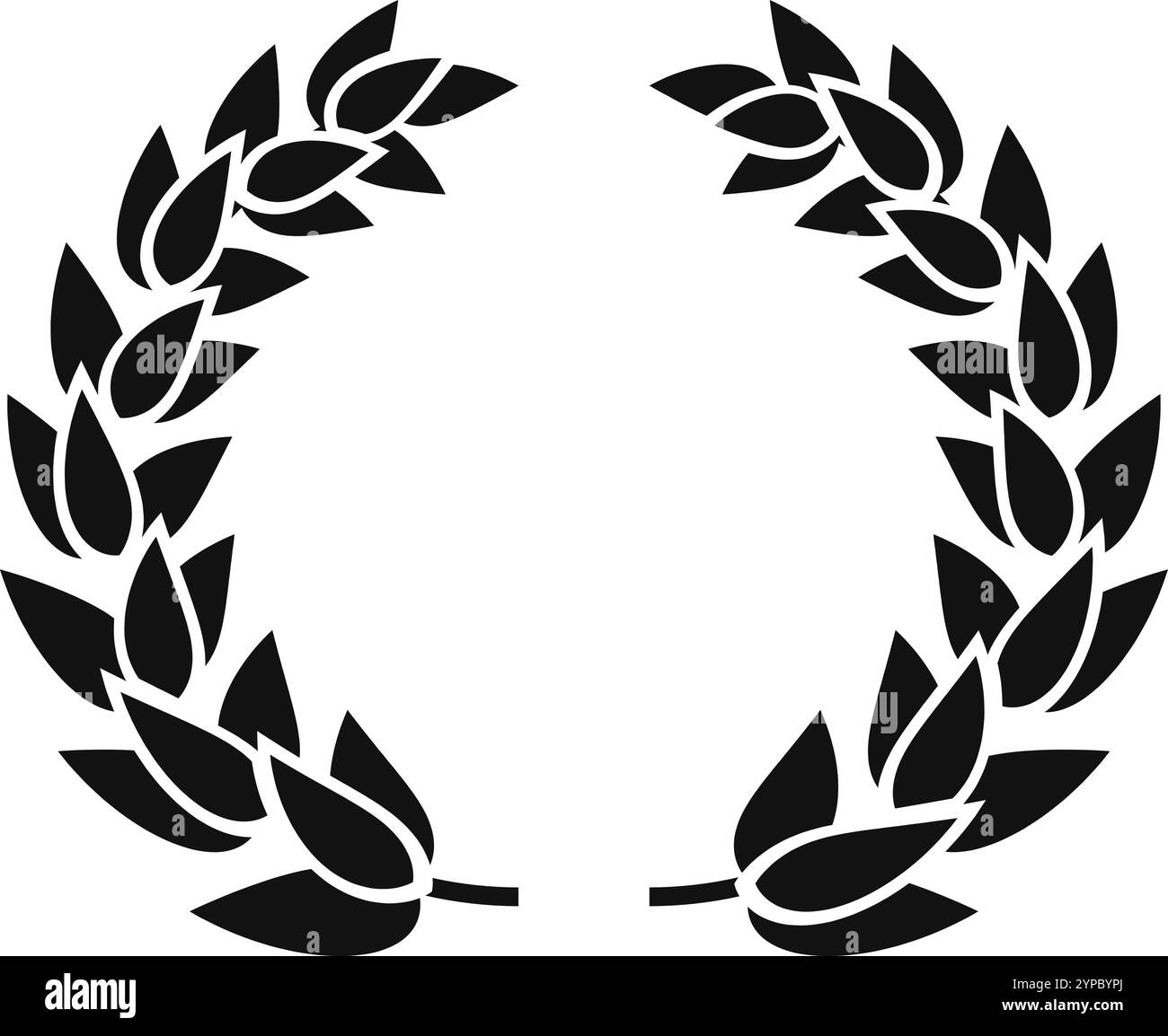 Circular laurel wreath, a symbol of victory and achievement, presented ...