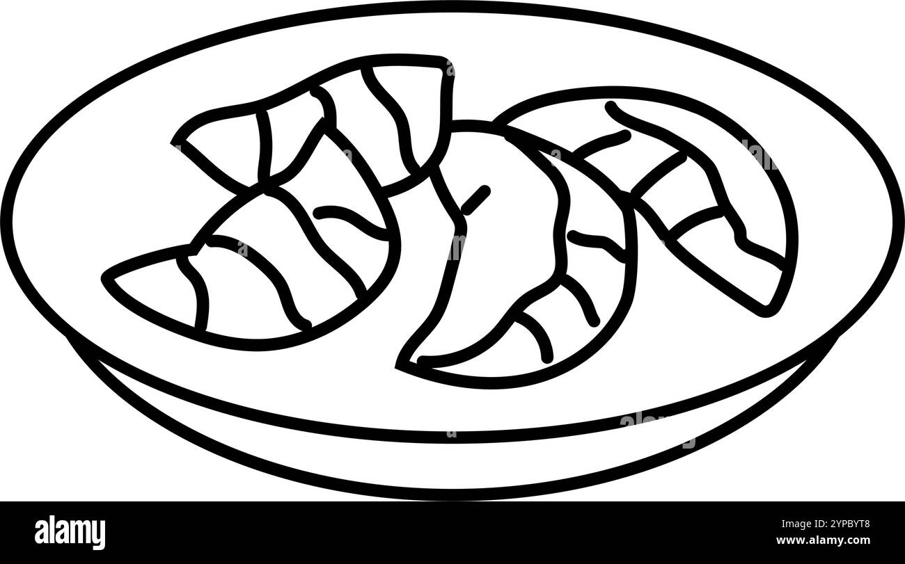 dumplings chinese cuisine line icon vector illustration Stock Vector ...