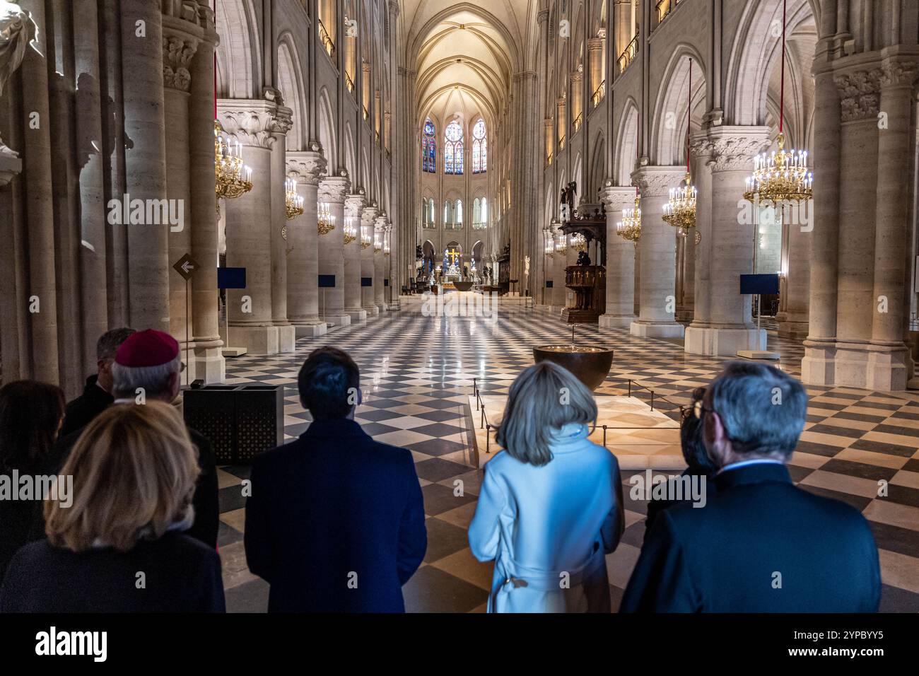 French President Emmanuel Macron (L) and first lady Brigitte Macron (R ...