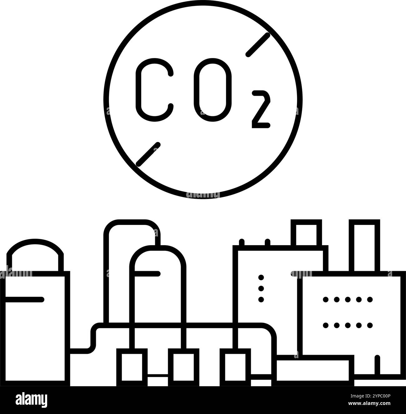 emission free engine carbon line icon vector illustration Stock Vector ...