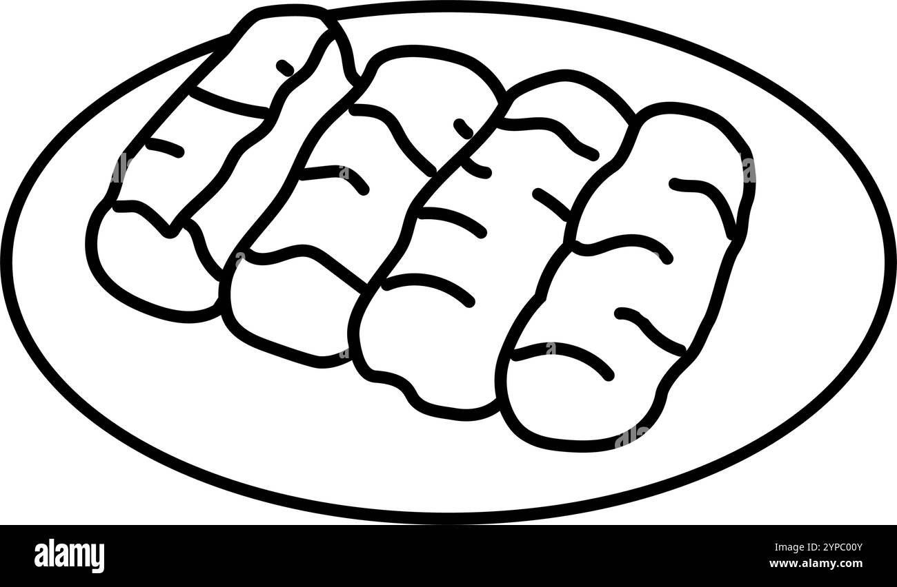 spring rolls chinese cuisine line icon vector illustration Stock Vector ...