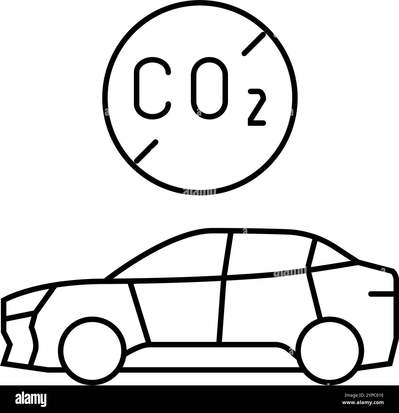 emission free plane carbon line icon vector illustration Stock Vector ...