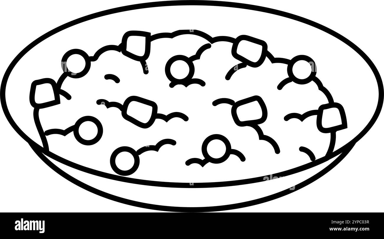 fried rice chinese cuisine line icon vector illustration Stock Vector ...