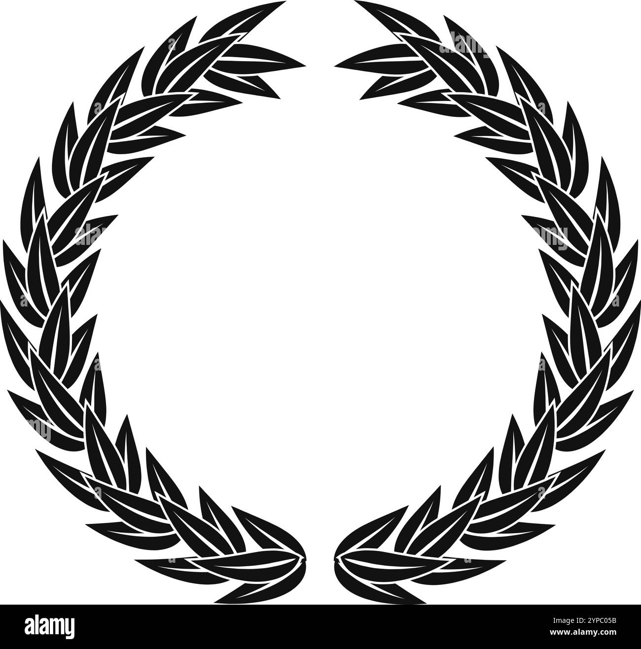 Elegant black and white laurel wreath symbolizing success and honor ...